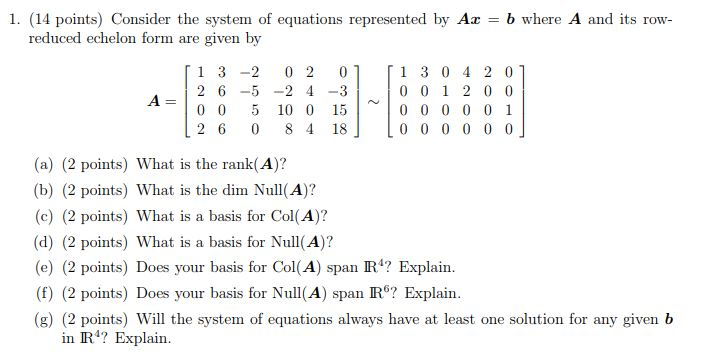Solved I. (14 points) Consider the system of equations | Chegg.com Solved I. (14 points) Consider the system of equations | Chegg.com