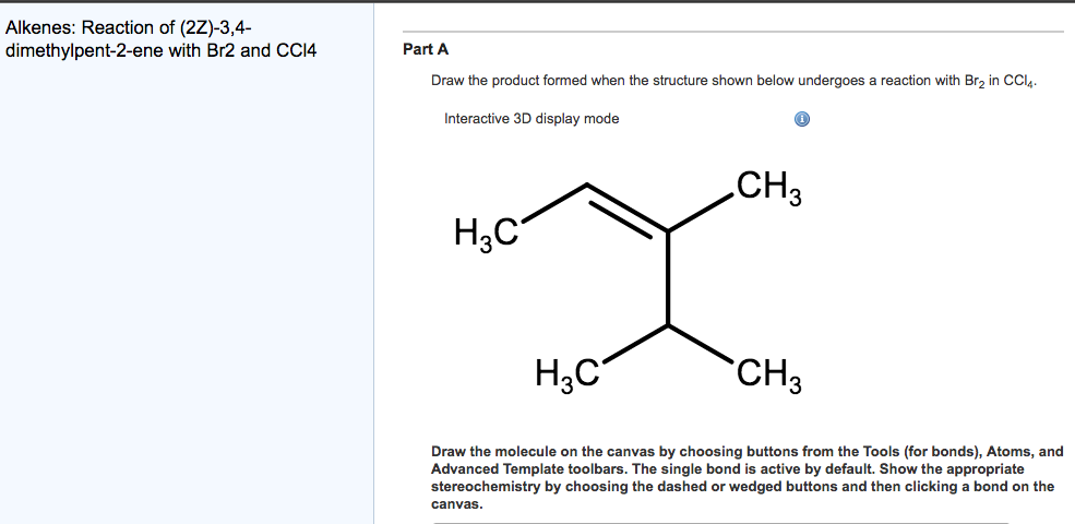 Solved Alkenes: Reaction of (2Z)-3,4-dimethylpent-2-ene with | Chegg.com