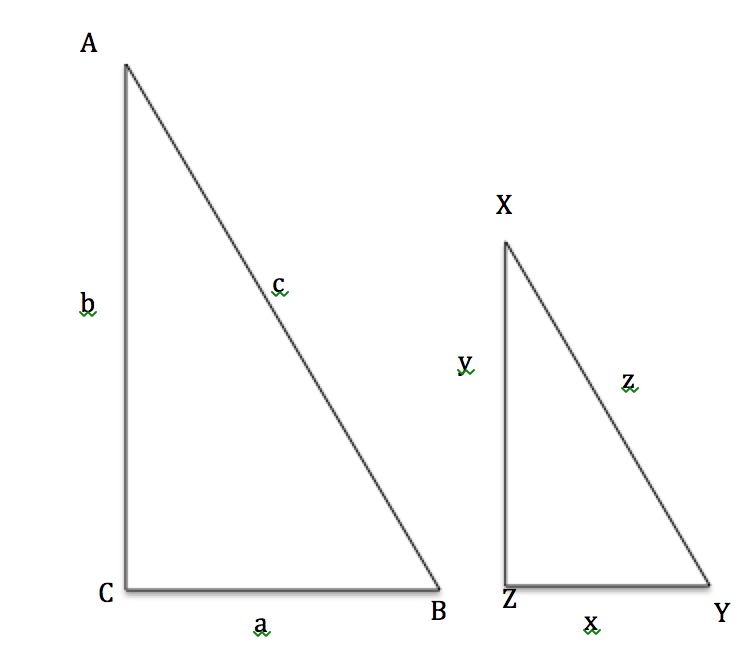 Solved TWO SIMILAR TRIANGLES ARE GIVEN BELOW, WITH SIDE | Chegg.com