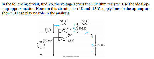 Solved In the following circuit, find Vo, the voltage across | Chegg.com