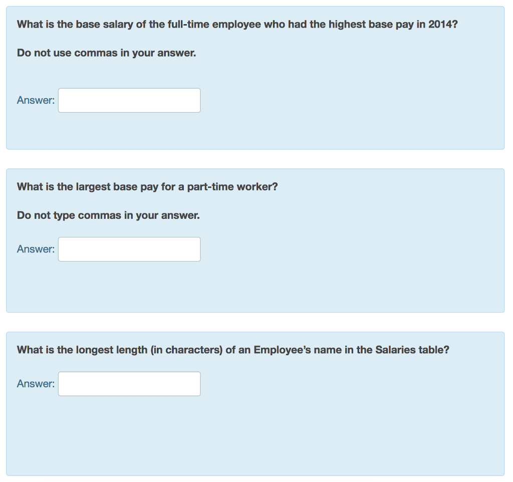 Solved SQL PROBLEMS. Here is the provided table without the | Chegg.com