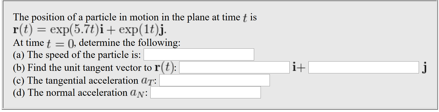 Solved The position of a particle in motion in the plane at | Chegg.com