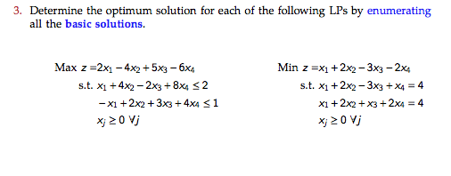 Solved Determine the optimum solution for each of the | Chegg.com