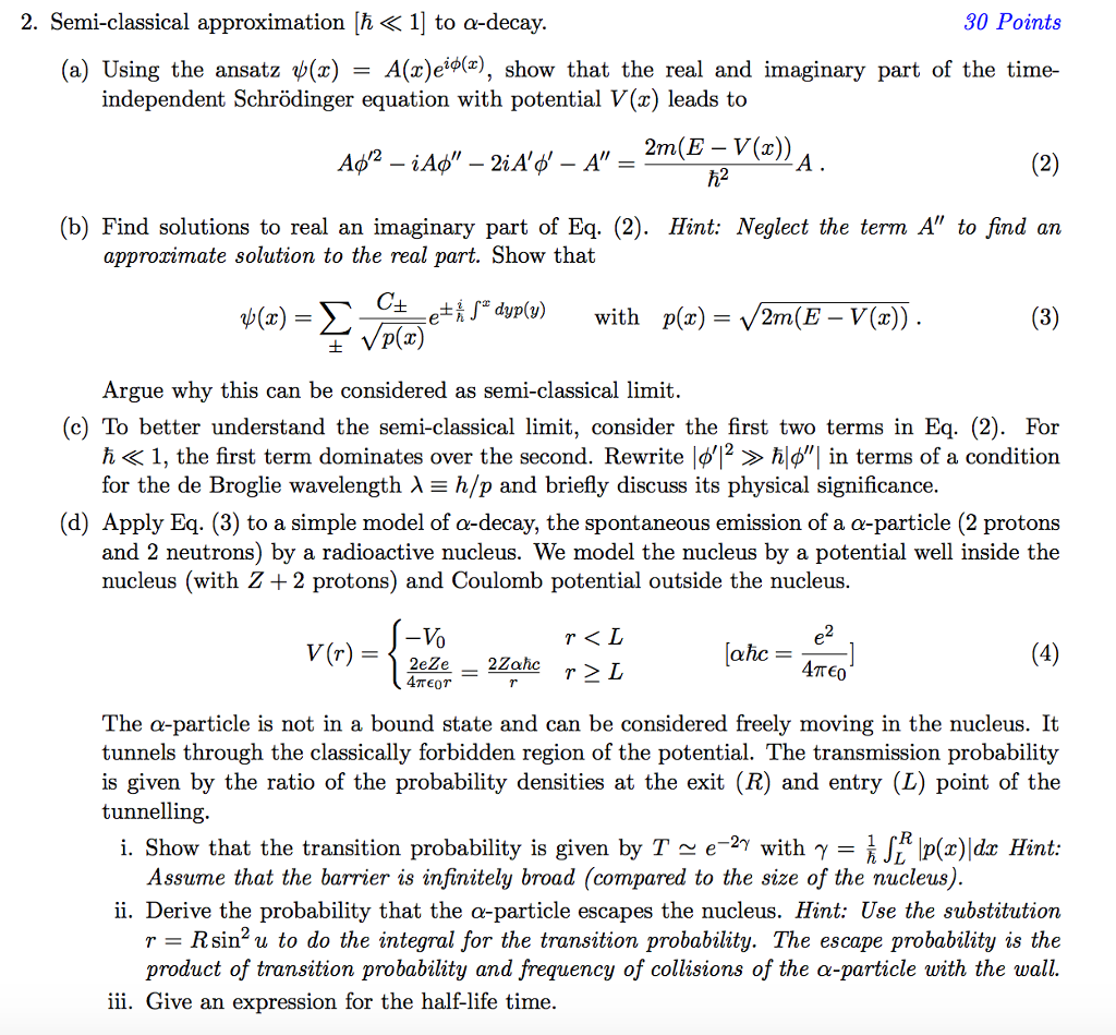 Solved Semi-classical approximation [h