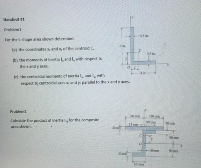 Solved Foe the L-shape area shown determine: the | Chegg.com