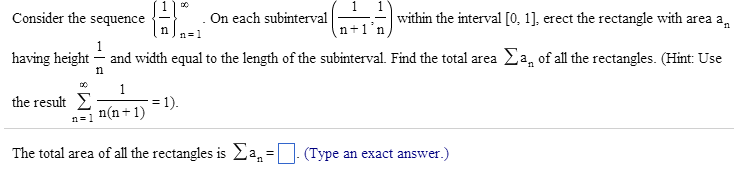 Solved Consider the sequence {1/n}. On each subinterval | Chegg.com