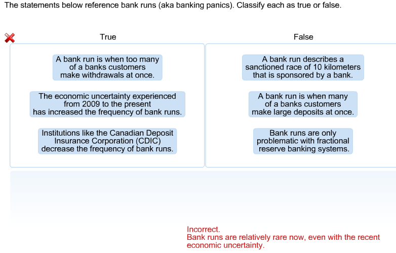 Solved The statements below reference bank runs (aka banking | Chegg.com