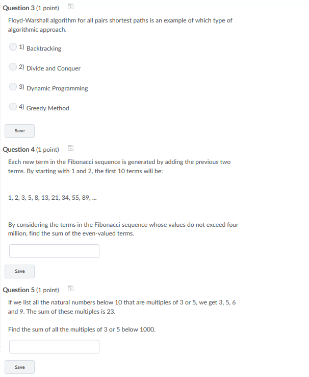 Solved Question 1 (1 point) You have 9 tasks you would like | Chegg.com