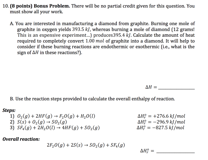 Solved 10. (8 points) Bonus Problem. There will be no | Chegg.com