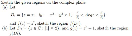 Solved Sketch the given regions on the complex plane. (a) | Chegg.com