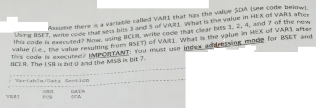 Solved Assume there is a variable called VAR1 that has the | Chegg.com