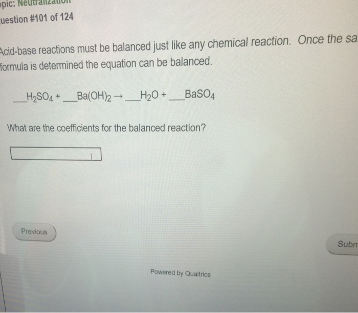 Solved Acid-base reactions must be balanced just like any | Chegg.com