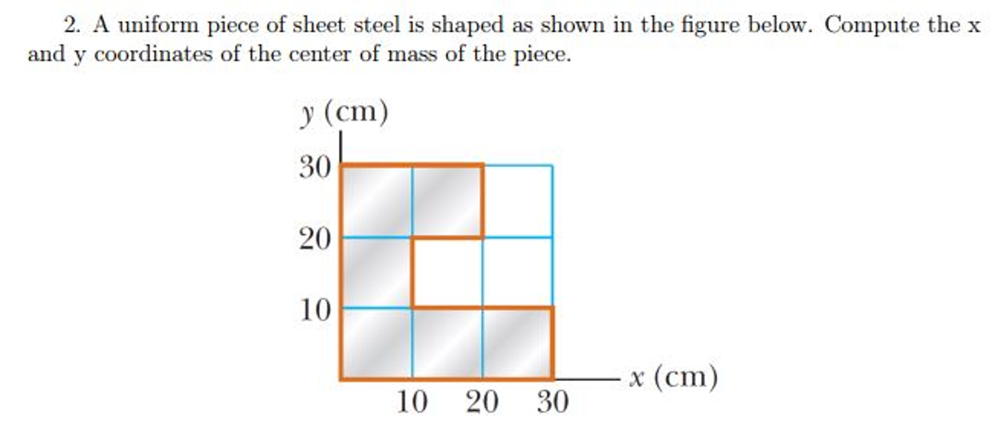 Solved A uniform piece of sheet steel is shaped as shown in | Chegg.com