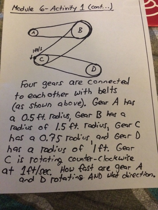 Solved Four gears are connected to each other with belts | Chegg.com