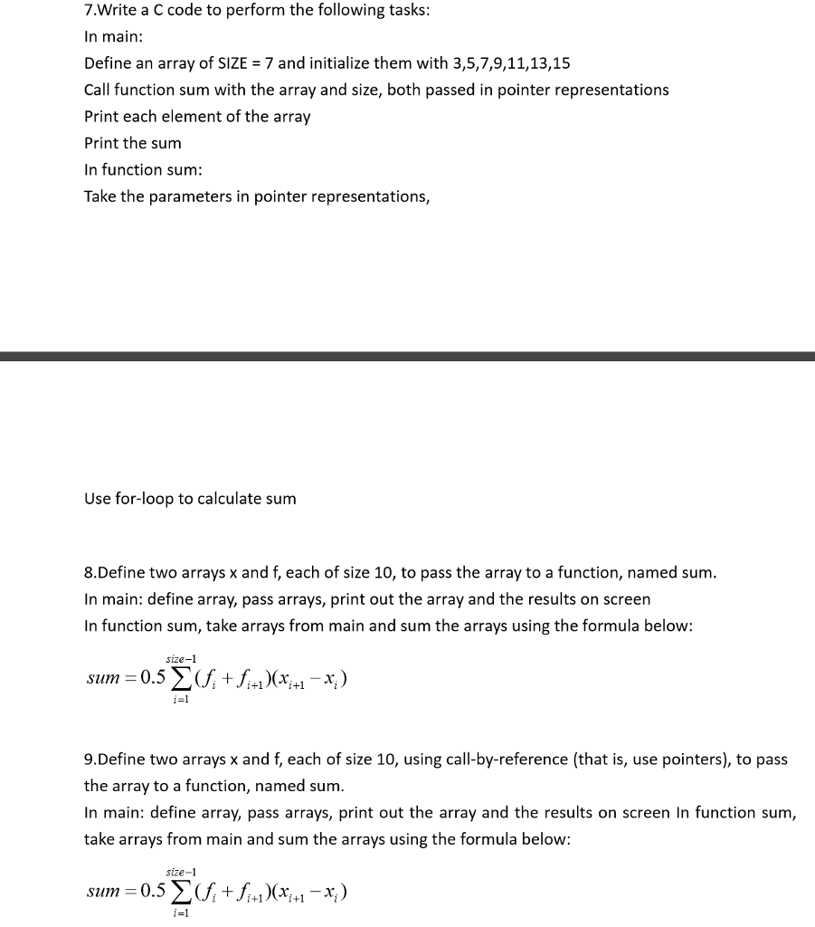 Solved Write a C code to perform the following tasks: | Chegg.com Solved Write a C code to perform the following tasks: | Chegg.com