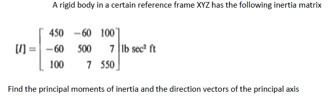 Solved a rigid body in a certain reference frame xyz has the | Chegg.com