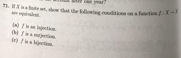Solved If X is a finite set, show that the following | Chegg.com