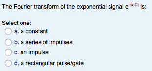 Solved The Fourier transform of the exponential signal | Chegg.com