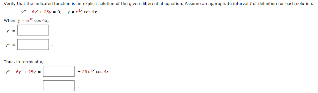 Solved Verify that the indicated function is an explicit | Chegg.com