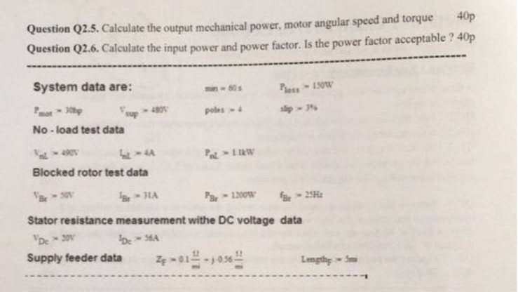 A three phase synchronous generator supplies a | Chegg.com