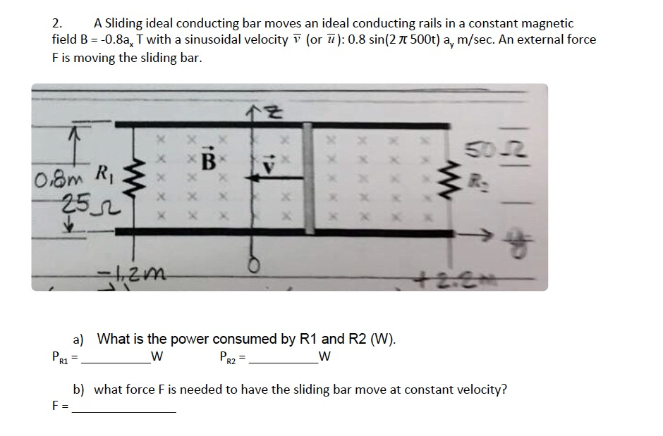 Solved A Sliding ideal conducting bar moves an ideal | Chegg.com
