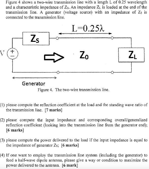Solved Figure 4 shows a two-wire transmission line with a | Chegg.com