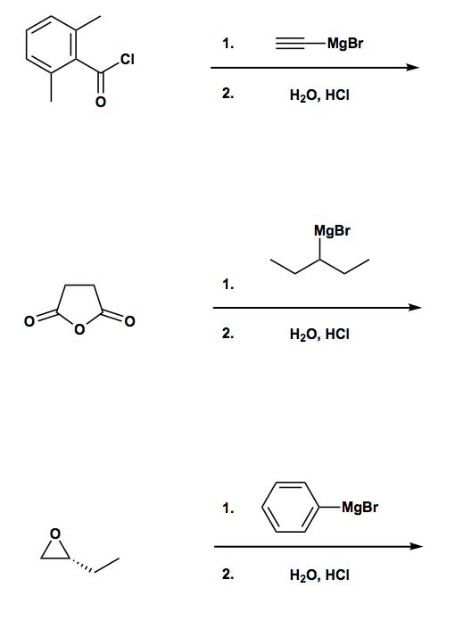 Solved 1. -MgBr Ci 2. H20, HCI MgBr 1. 2. H20, HCI 1. _MgBr | Chegg.com