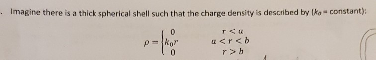 Solved Imagine there is a thick spherical shell such that | Chegg.com