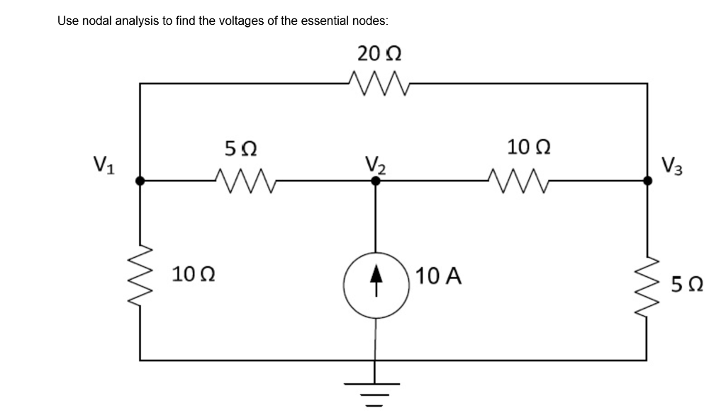 Solved Use nodal analysis to find the voltages of the | Chegg.com