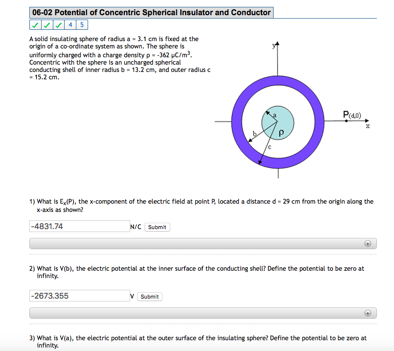 Solved 06-02 Potential of Concentric Spherical Insulator and | Chegg.com