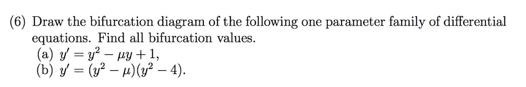 Solved 6 Draw The Bifurcation Diagram Of The Following One