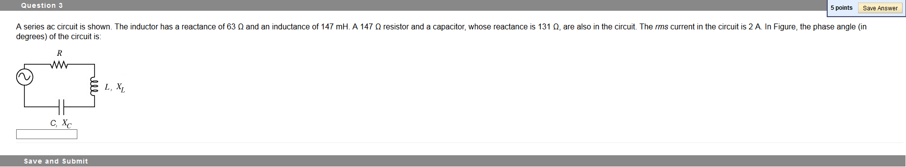 Solved Consider a series LRC circuit with R = 26 Ohm , L = | Chegg.com