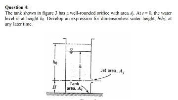 Solved The tank shown in figure 3 has a well-rounded orifice | Chegg.com