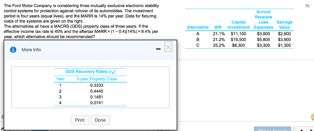 Solved The Ford Motor Company is considering three mutually | Chegg.com