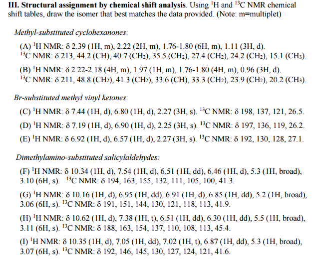 Solved Using ^1H and ^13C NMR chemical shift tables, draw | Chegg.com
