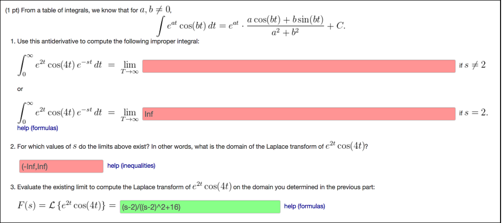 Solved From a table of integrals, we know that for a, b | Chegg.com