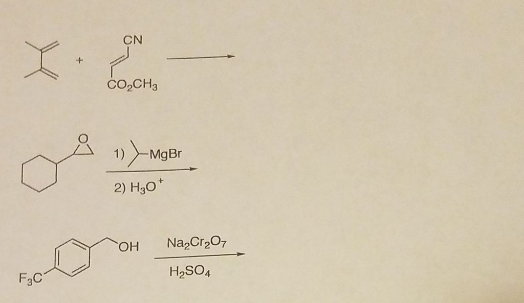 Solved CN CO2CH3 2) H3O OH Na2Cr207 H2SO4 | Chegg.com