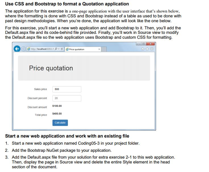 Solved Use CSS and Bootstrap to format a Quotation | Chegg.com