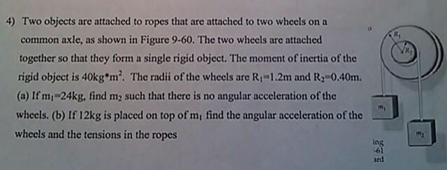 Two objects are attached to ropes that are attached | Chegg.com