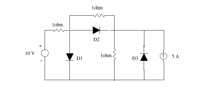 Solved Determine the states of the three diodes shown in the | Chegg.com