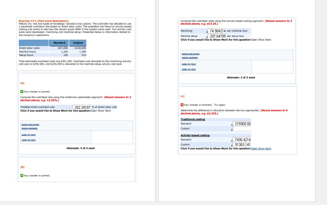 Solved Exercise 17-1 (Part Level Submission) Wilkins Inc. | Chegg.com