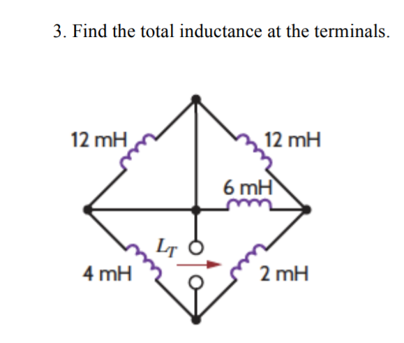 Solved 3. Find the total inductance at the terminals. 12 mH | Chegg.com