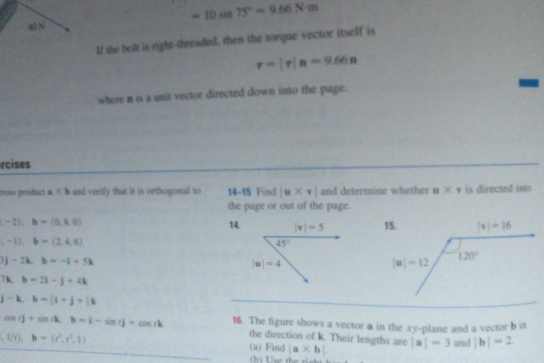 Solved #14 find the magnitude of u x v and determine whether | Chegg.com