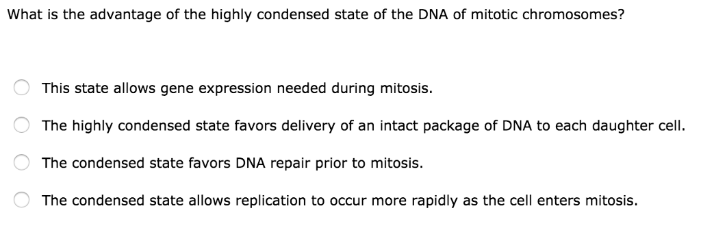 Solved What is the advantage of the highly condensed state | Chegg.com