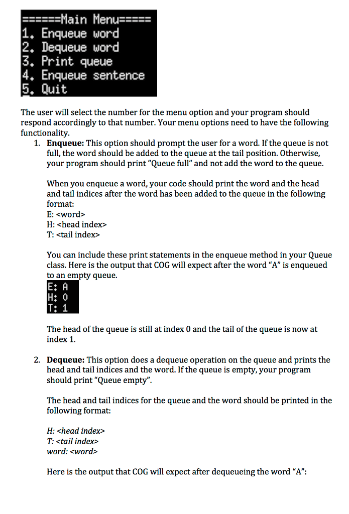 Solved Build your own word queue In this assignment, you're | Chegg.com