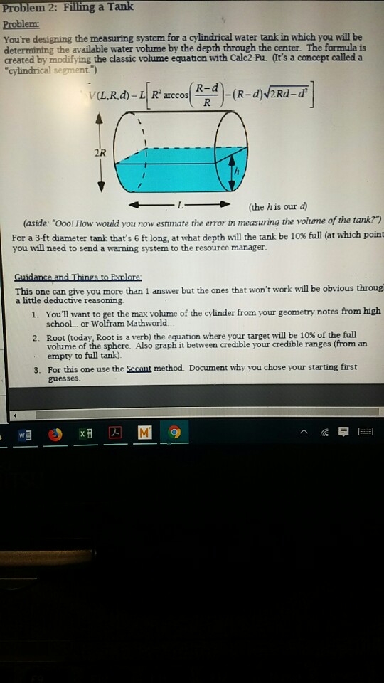 Solved Problem 2: Filling a Tank Problem You're designing | Chegg.com