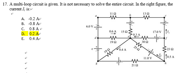Solved A multi-loop circuit is given. It is not necessary to | Chegg.com