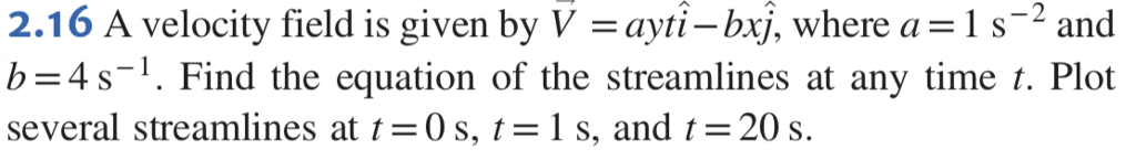 Solved 2.16 A velocity field is given by V = ayti-by, where | Chegg.com