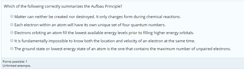 Solved Which set of quantum numbers is impossible? 02, 1, | Chegg.com