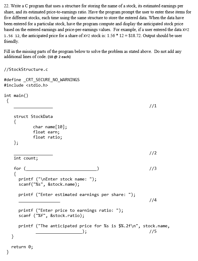 Solved Please Follow below 'C' Programming programs set | Chegg.com